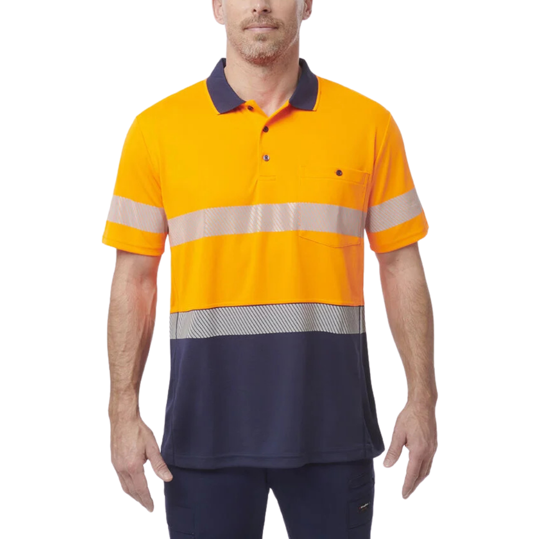 KingGee Men's Workcool Hyperfreeze Hi-Vis Taped Polo Work Shirt K54215 ...